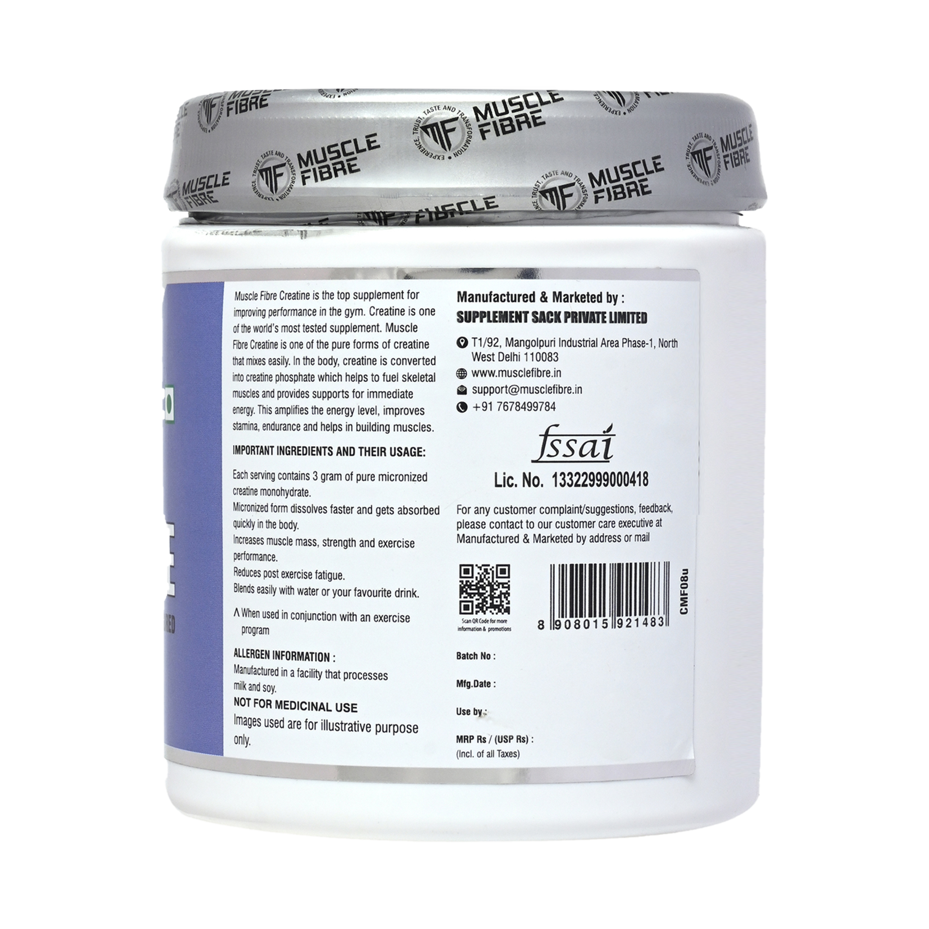 100% Micronized Creatine Monohydrate (200 Mesh) 100 Grams – Muscle Fibre